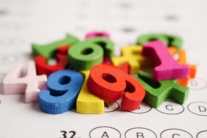 Math Number with Pencil on Answer Sheet Test Choice for Learning ...