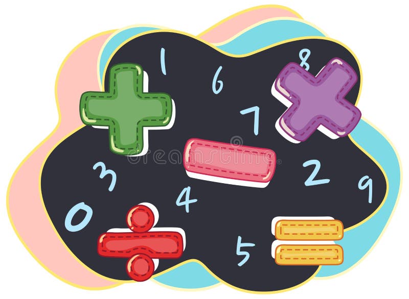 Math Number and Symbol Font Stock Vector - Illustration of equation ...