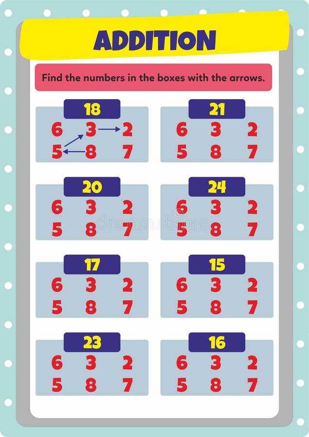 Math Operations for Kindergarten, Preschool and Primary School. Stock ...