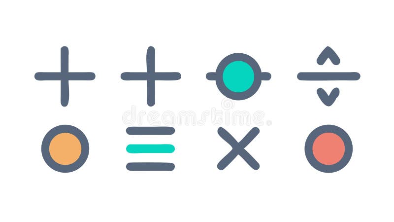 Math Operations Symbols Education Vector Icon, Algebra, Calculation ...