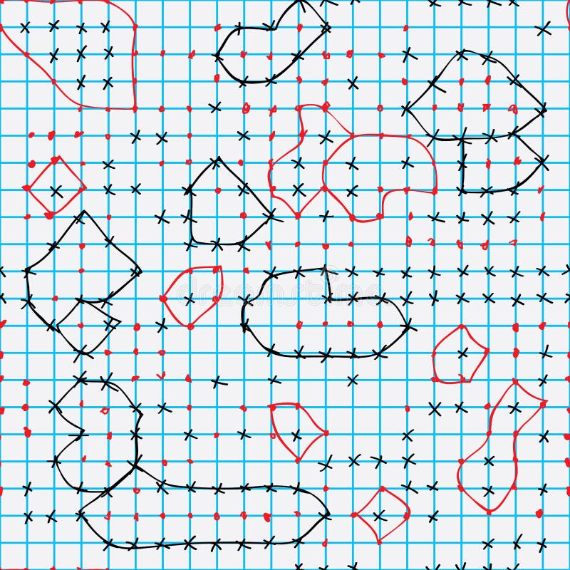 Math Page Game Seamless Pattern Stock Vector - Illustration of drawing ...