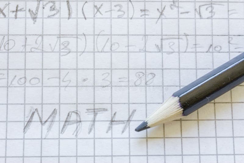 Math on paper stock photo. Image of college, primary - 189377712