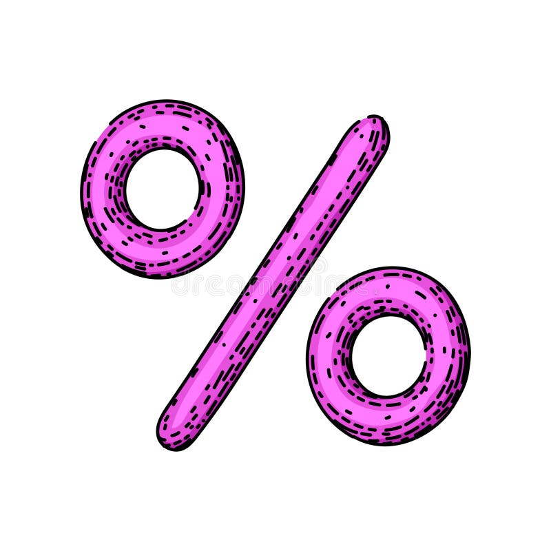 Math Percentage Sign Sketch Hand Drawn Vector Stock Illustration ...