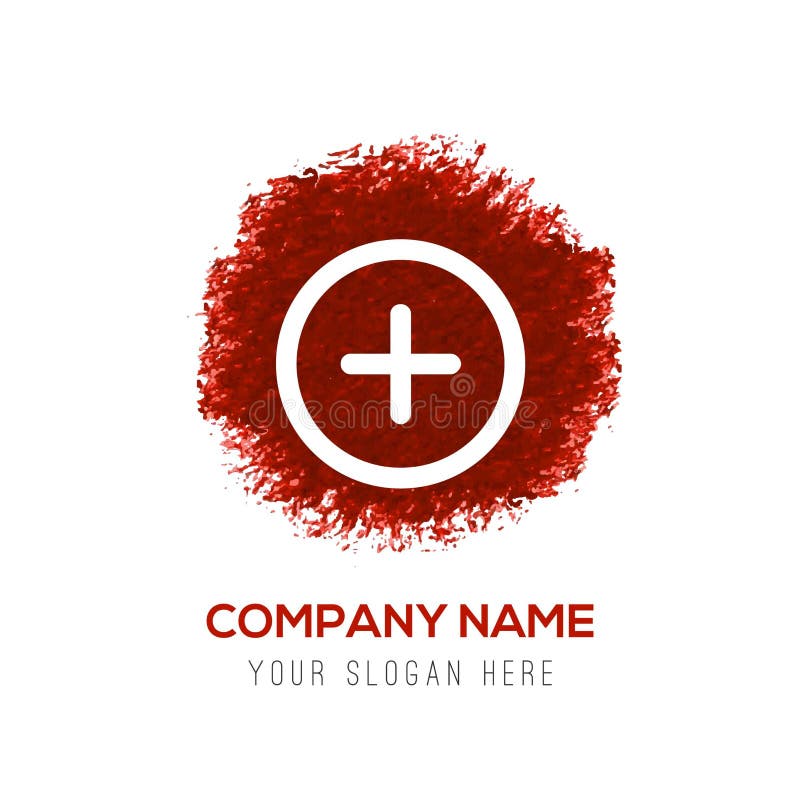 Math Plus Icon - Red WaterColor Circle Splash Stock Vector ...