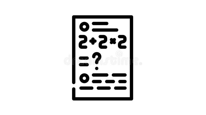 Math Problems Line Icon Animation Stock Video - Video of training ...