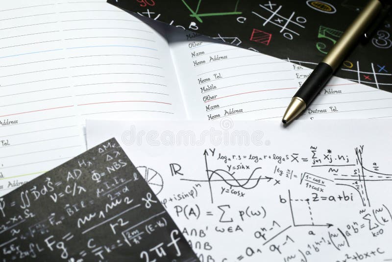 Math Problems on Graph Paper with Pencil ,formula Arithmetic Using for ...