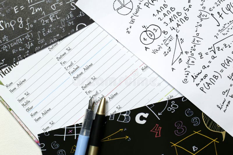 Math Problems on Graph Paper with Pencil ,formula Arithmetic Using for ...