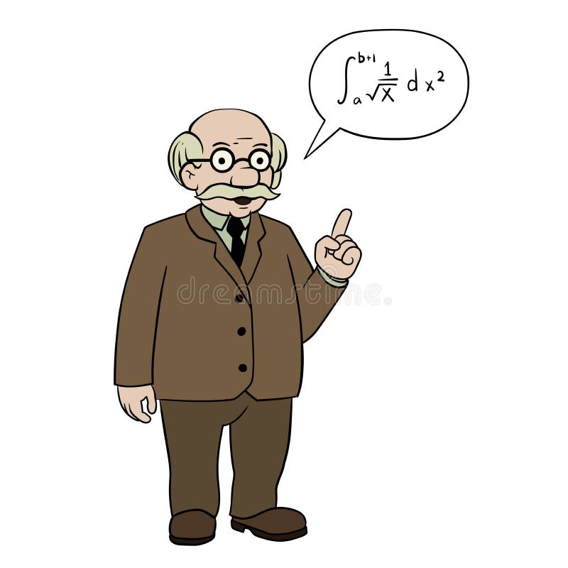 Math Professor at the Blackboard. Stock Vector - Illustration of back ...