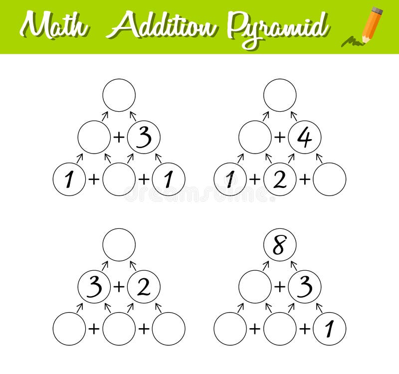 Math Pyramid Game. Educational a Mathematical Game. Beginner Level ...