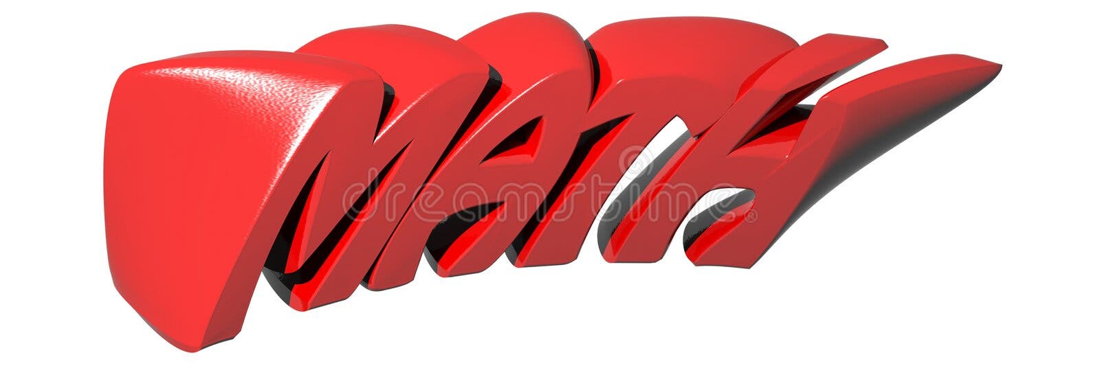 MATH 3D White Write at Red Wall - 3D Rendering Stock Illustration ...