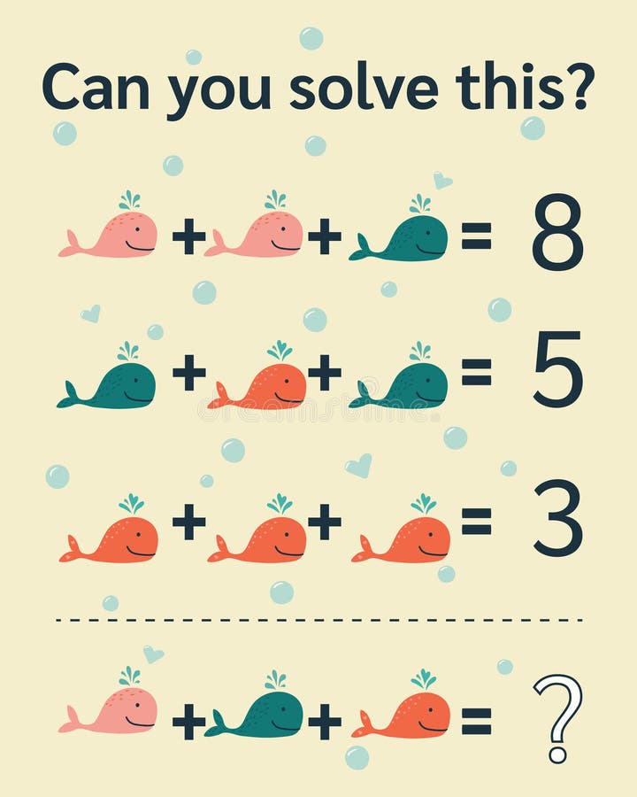 Math Riddle for Kids and Adults. Picture Equations, Fun Picture Math ...