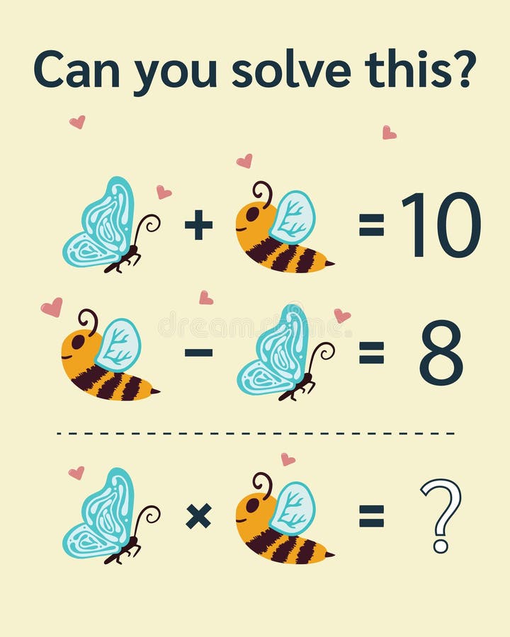 Math Riddle for Kids and Adults. Picture Equations, Fun Picture Math ...