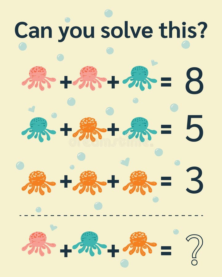 Math Riddle for Kids and Adults. Picture Equations, Fun Picture Math ...