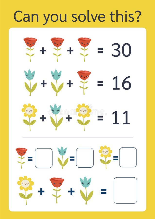 Math Riddle, Vector Format. Find the Answer, Picture Equations. Brain ...