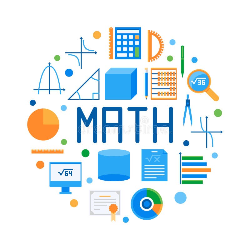Math Round Flat Vector Modern Illustration or Symbol Stock Vector ...