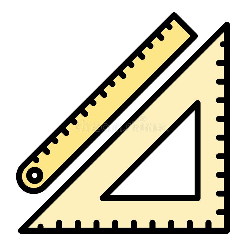 Math Ruler Icon Color Outline Vector Stock Vector - Illustration of ...