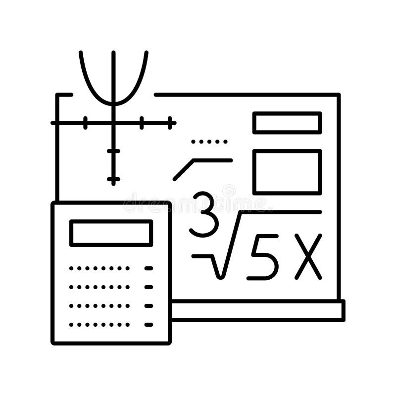Math School Lesson Line Icon Vector Illustration Stock Vector ...