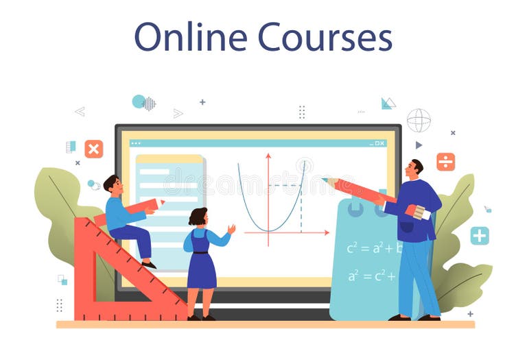Math School Online Service or Platform. Learning Mathematics Stock ...