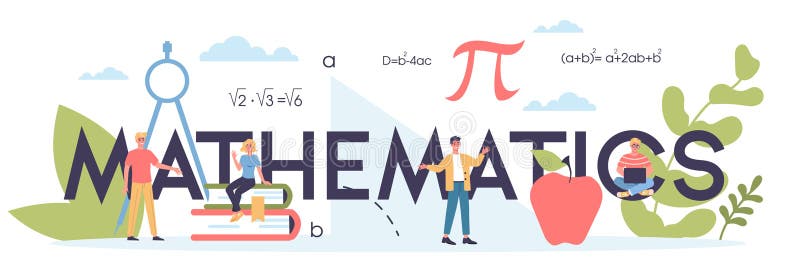 Math School Subject Typographic Header Concept. Learning Stock Vector ...