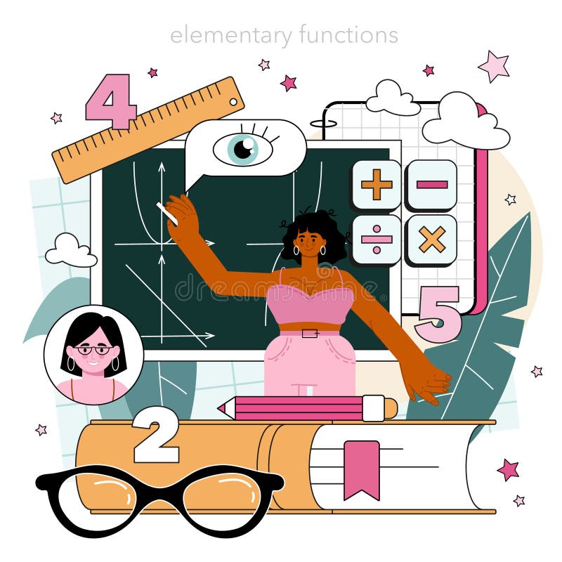 Math School Subject. Students Studying Arithmetics, Algebra and ...