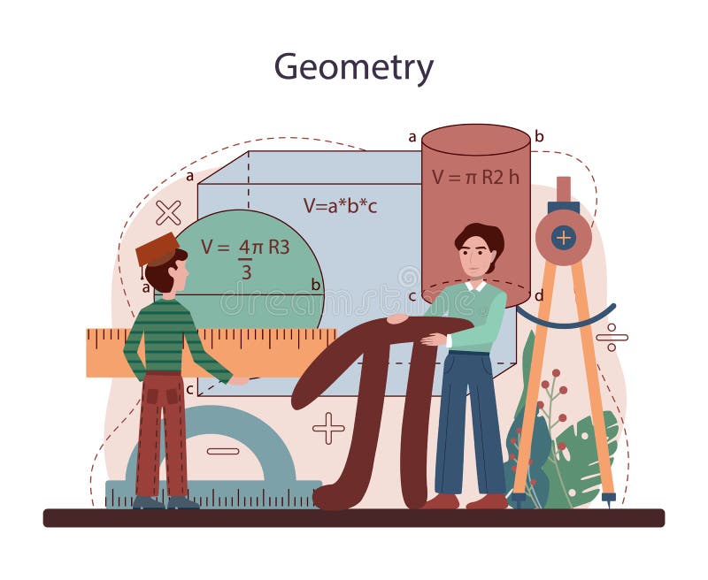 Geometry Science Banner Isolated on White Backdrop Stock Vector ...