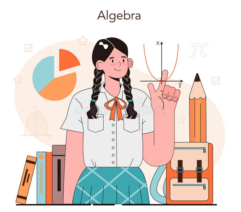 Math School Subject. Students Studying Mathematics and Algebra Stock ...