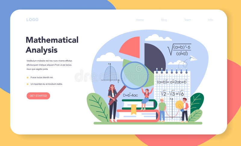 Math School Subject Web Banner or Landing Page. Learning Mathematics ...