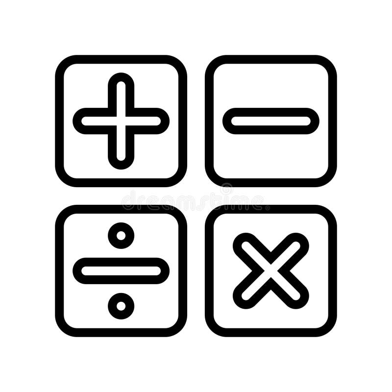 Math School Lesson Line Icon Vector Illustration Stock Illustration ...