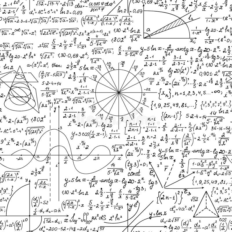 Math Scientific Vector Seamless Pattern with Calculations, Formulas and ... Math Scientific Vector Seamless Pattern with Calculations, Formulas and ...