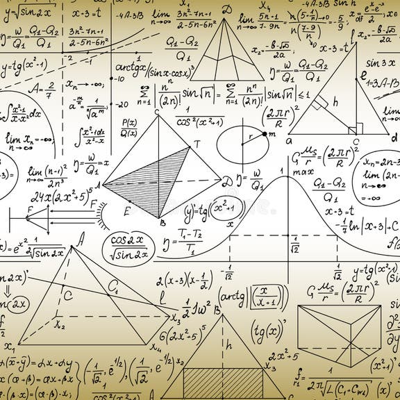 Math Scientific Vector Seamless Pattern with Technical Drawings and ...