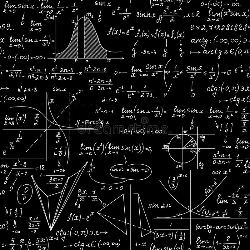 Math Scietific Vector Seamless Background with Handwritten Mathematical ...