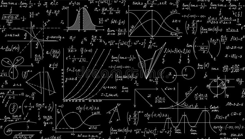 Vector Mathematical Seamless Texture with Handwritten Algebra and ...