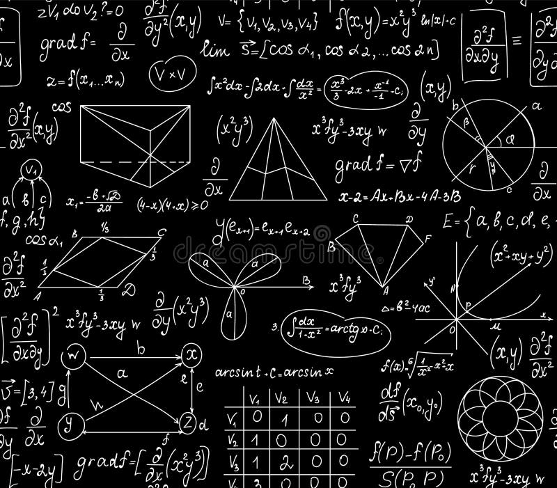 Vector Mathematical Seamless Texture with Handwritten Algebra and ...