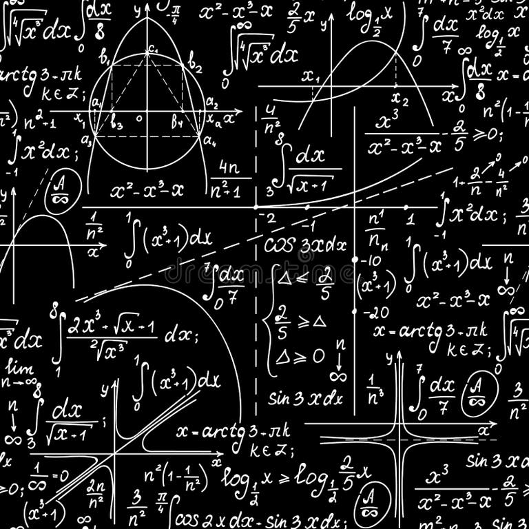Math Seamless Endless Vector Texture with Handwritten Mathematical ...