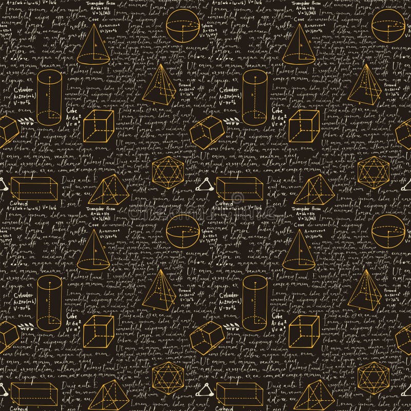 Math Seamless Pattern with Formulas and Sketches Stock Vector ...