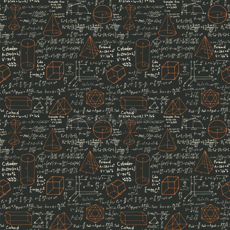 Math Seamless Pattern with Formulas and Sketches Stock Vector ...