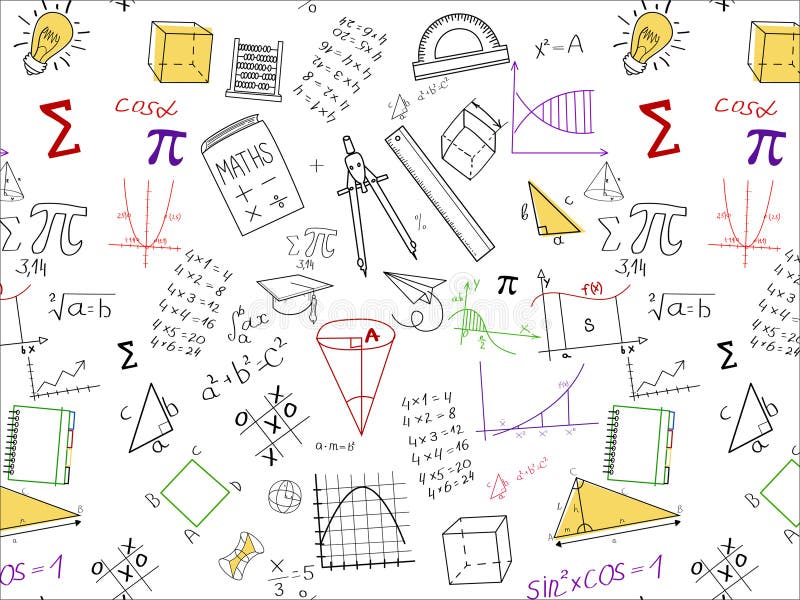 Math Seamless Pattern Vector Background Stock Illustration ...
