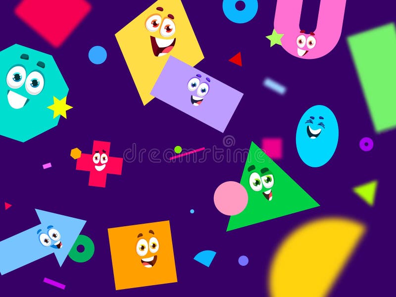 Rectangle Math Shape Character, Cute Blue Figure Stock Vector ...