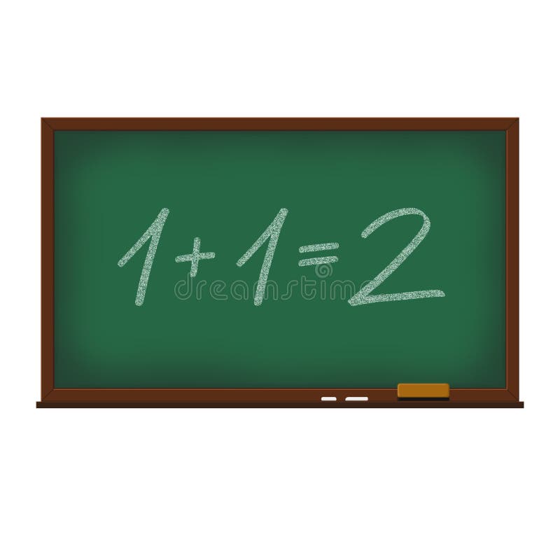 Math Exercise on Chalk Board Illustration on White Background Stock ...