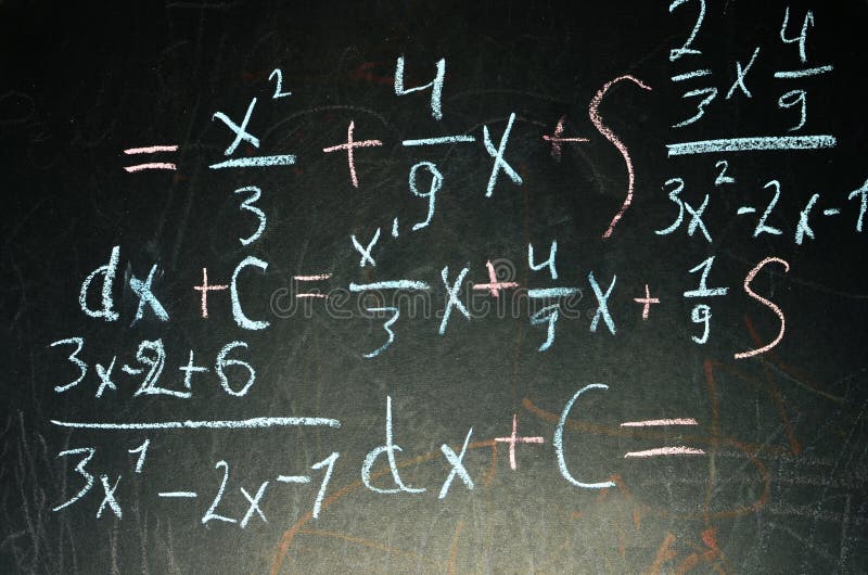 Math Solution on the Blackboard Stock Image - Image of equation ...