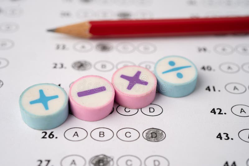 Math Symbol and Pencil on Answer Sheet : Education Study Mathematics ...