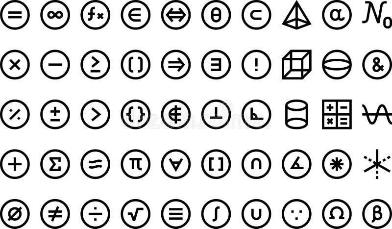 Math Symbols Icons Collection is a Vector Illustration with Editable ...