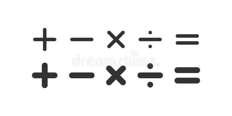 Math Symbols Maths Icon Set. Vector Illustration Stock Vector ...