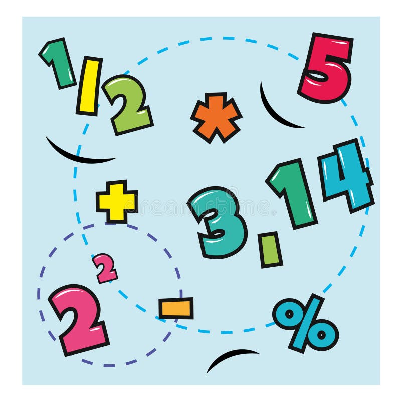 Math Symbols and Numbers. Vector Stock Vector - Illustration of ...