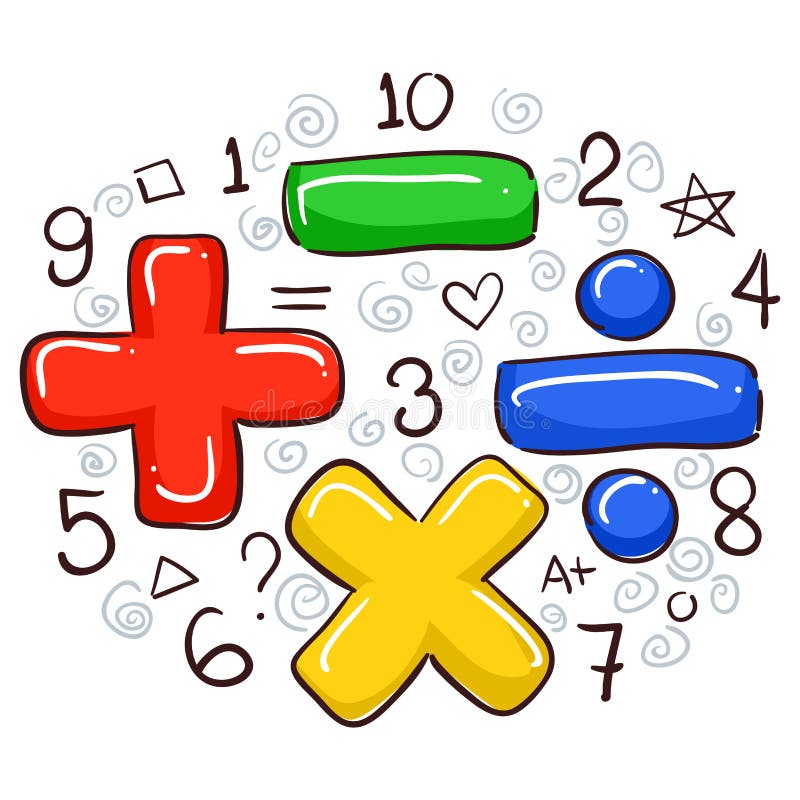 Math Symbols and Numbers stock vector. Illustration of heart - 84774408