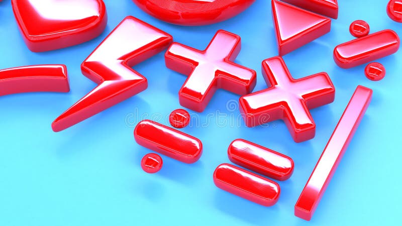 3d math symbols or signs stock vector. Illustration of equation - 9818019