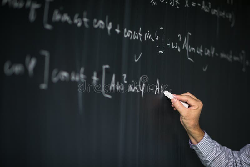 Math Teacher by the Blackboard during Mathclass Stock Photo - Image of ...