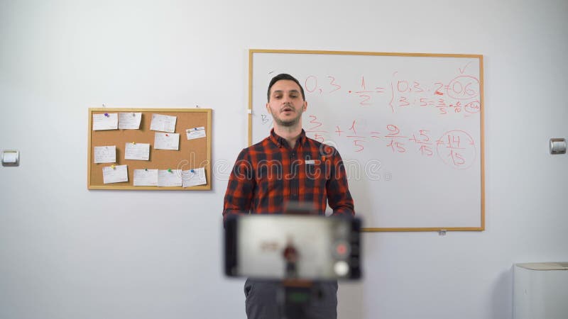 Math Teacher Doing Online Classes Live Streaming and Answering ...