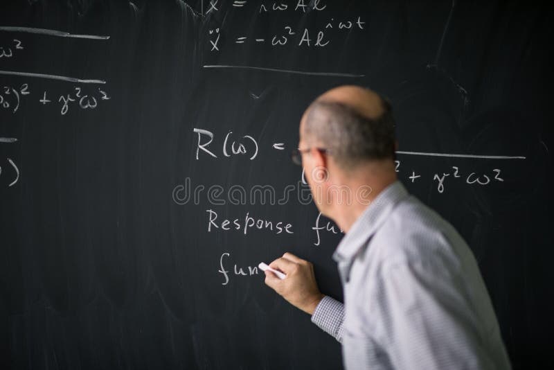 Math Teacher Drawing Fuction Graph on a Blackboard Stock Photo - Image ...