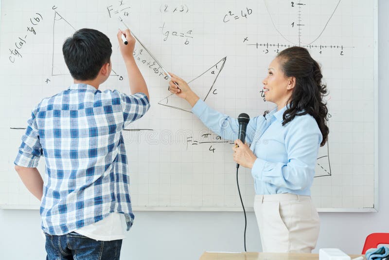 Math Teacher Explaining Topic Stock Image - Image of speaking ...